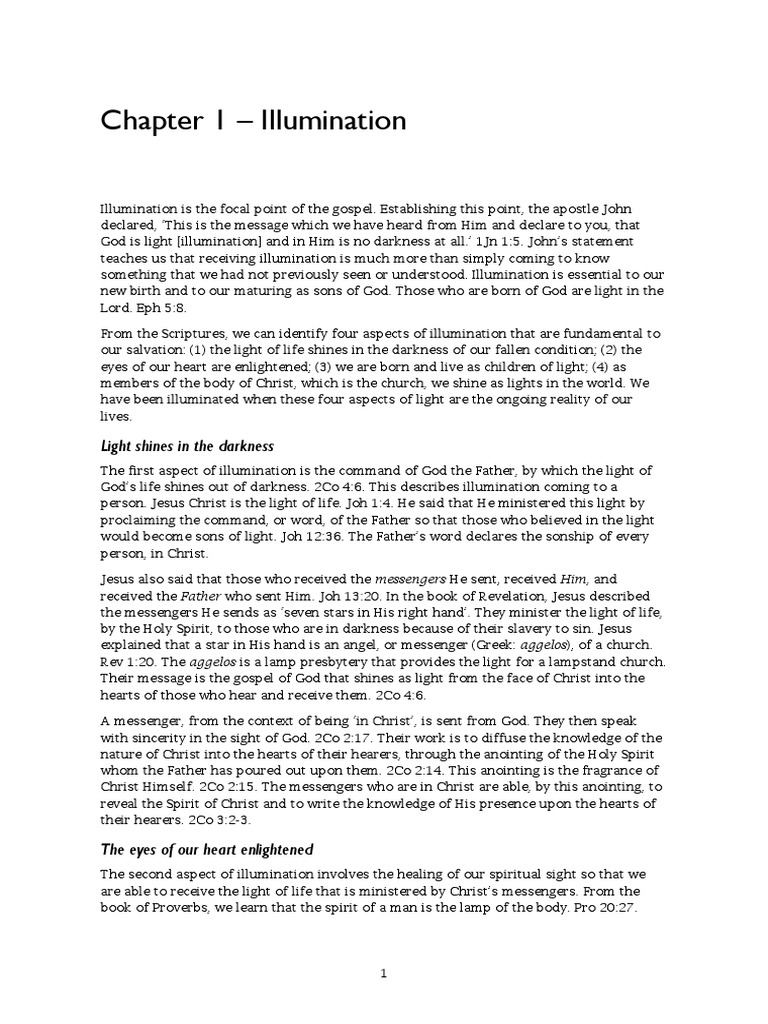 Chapter 1 - Illumination - Proofed | PDF | Jesus | Paul The Apostle