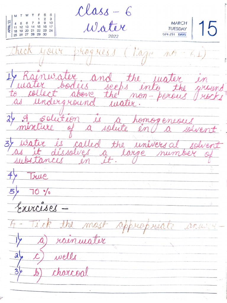 6th Chemistry Chapter 5 Water | PDF