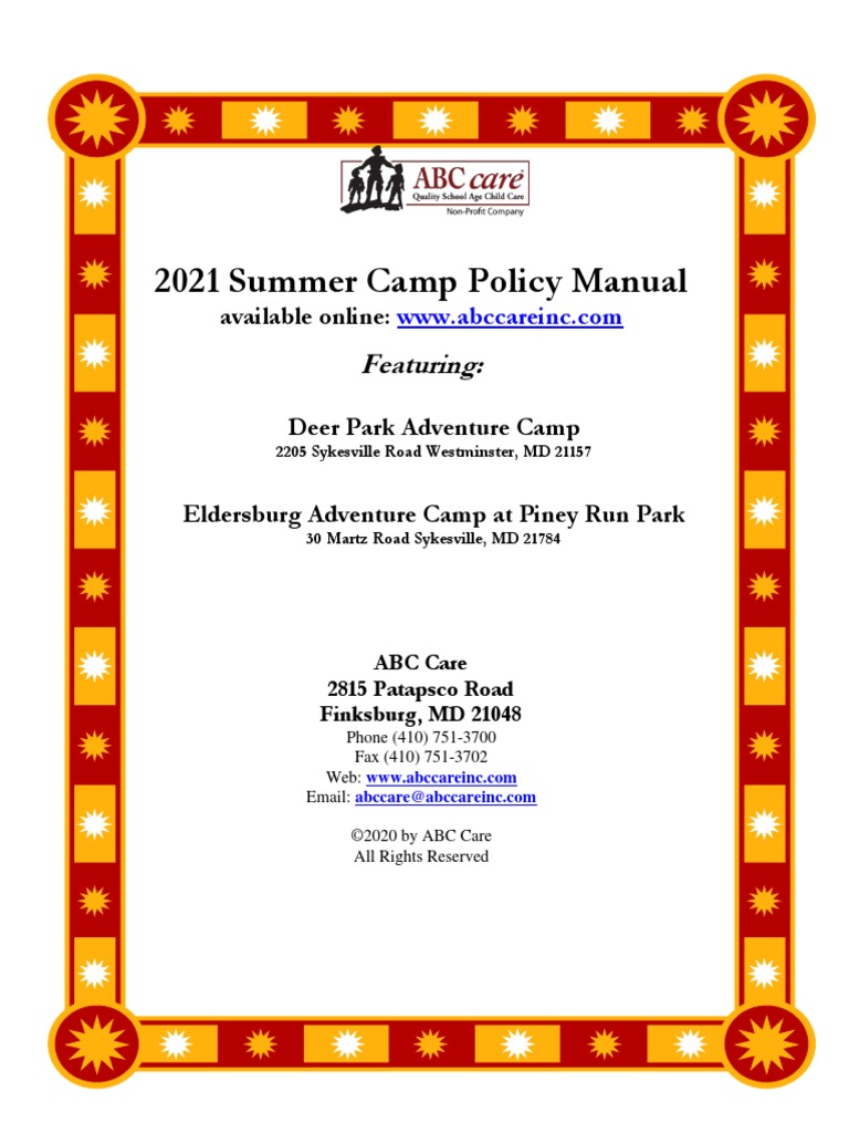 2021 Summer Camp Policy Manual | PDF | Fee | Tuition Payments