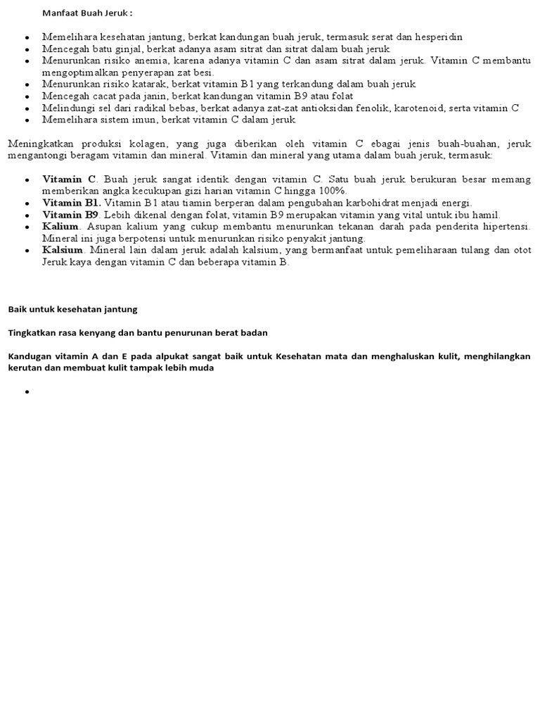 Manfaat Buah Jeruk | PDF