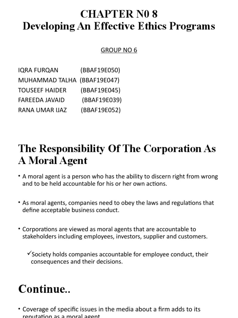 Chapter 8 Ethics | PDF