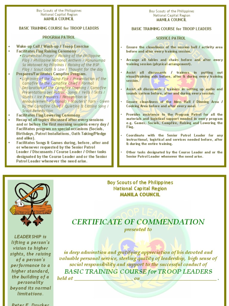 Basic Training for Troop Leaders | PDF | Scouting | Youth Movements