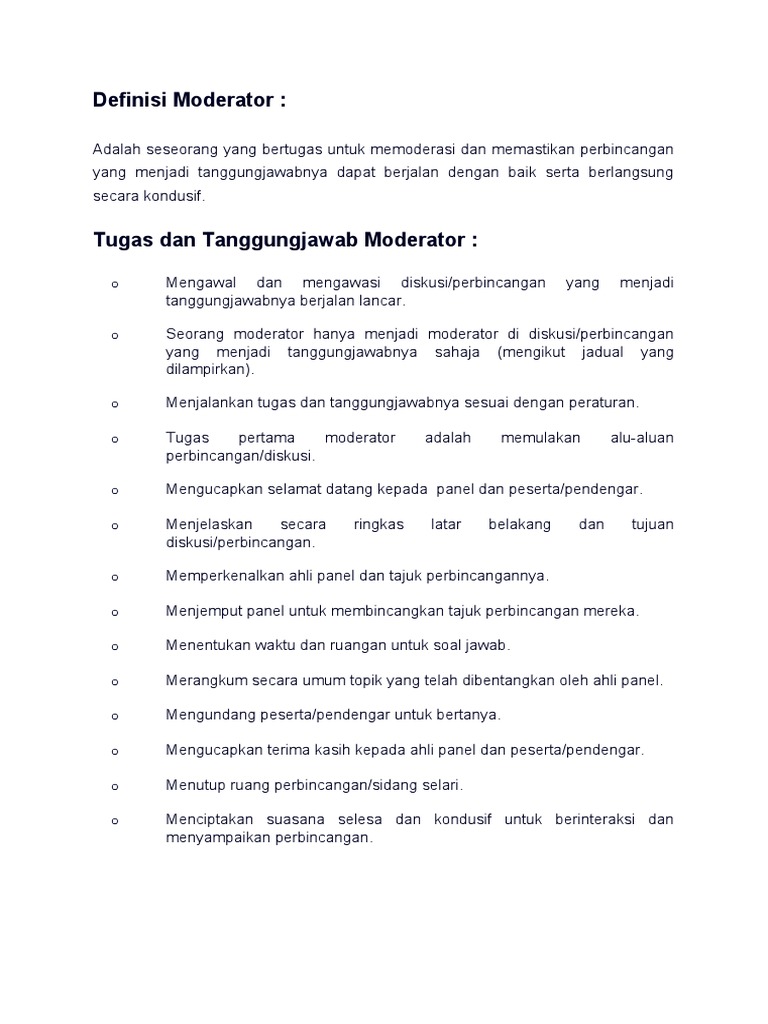 Tugas Moderator | PDF
