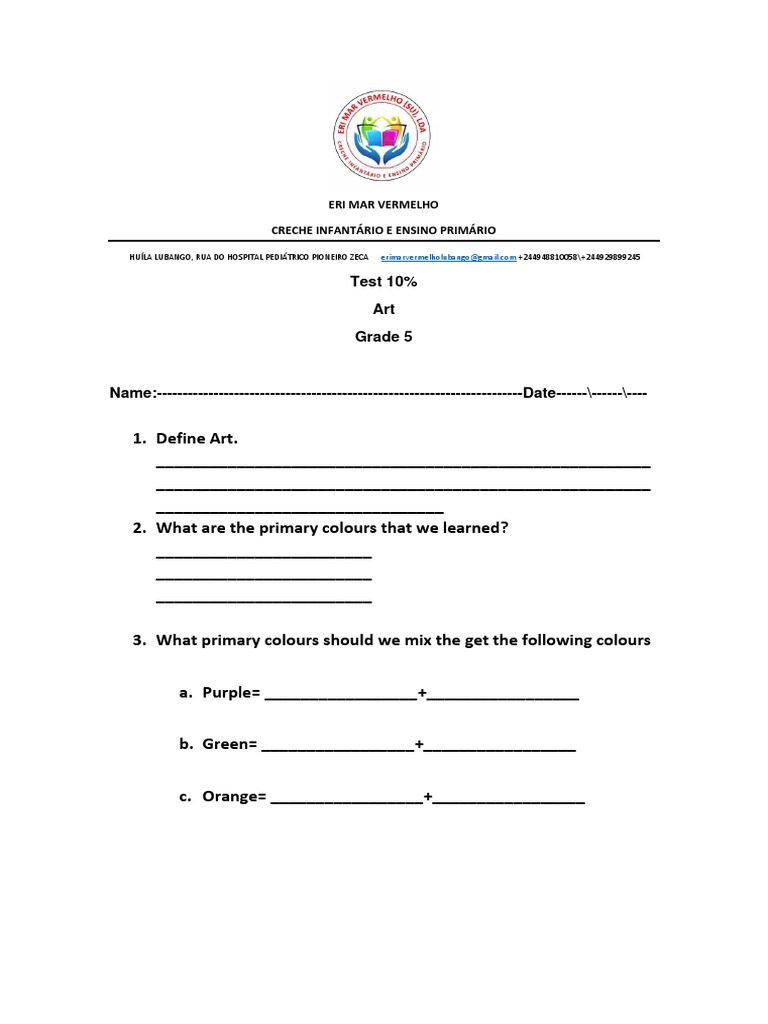 GRADE 5 TEST art | PDF