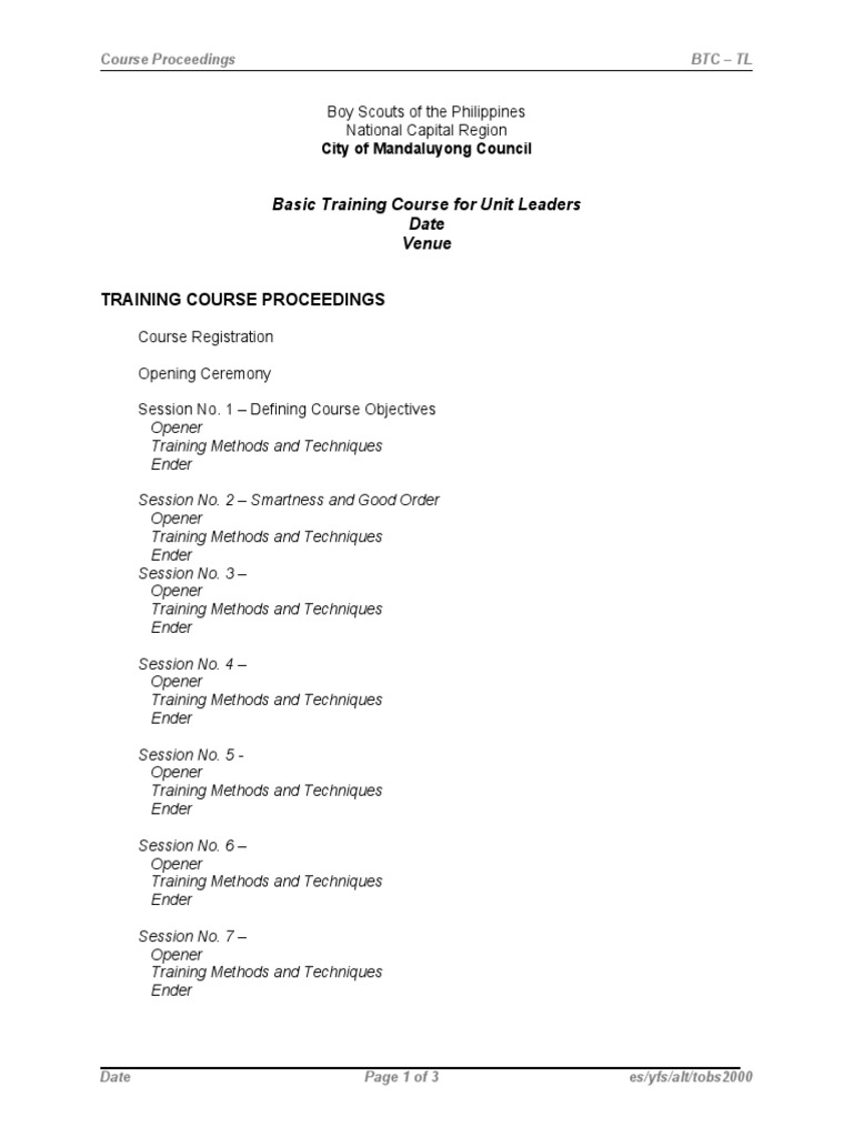 Basic Training Course Proceedings | PDF