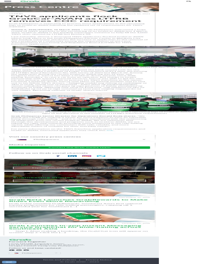 TNVS Applicants Flock GrabCar-AVAN as LTFRB Removes COC Requirement ...