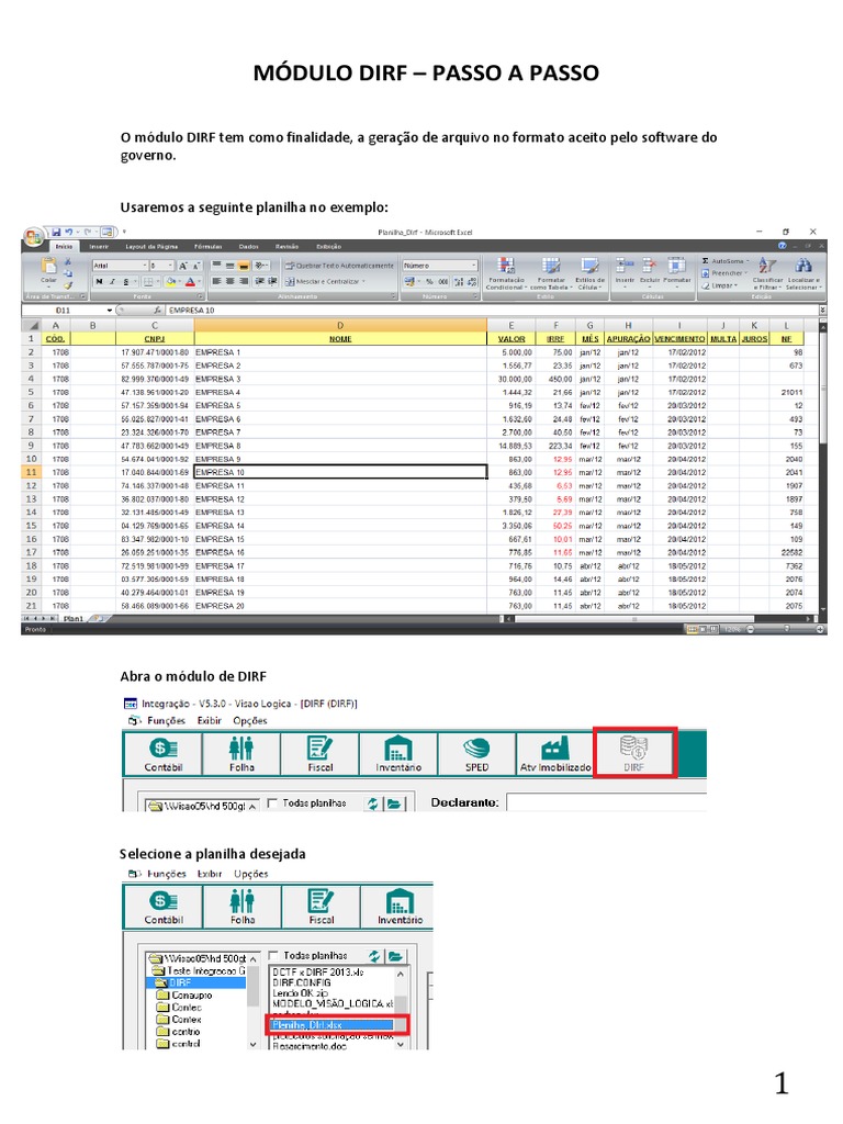 Passo A Passo - Dirf | PDF | Finanças e Administração de Capital
