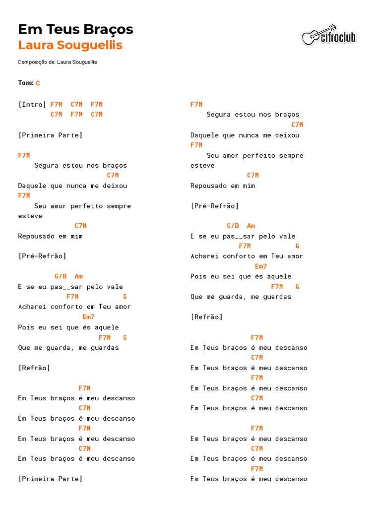 Cifra Club - Laura Souguellis - em Teus Braços | PDF