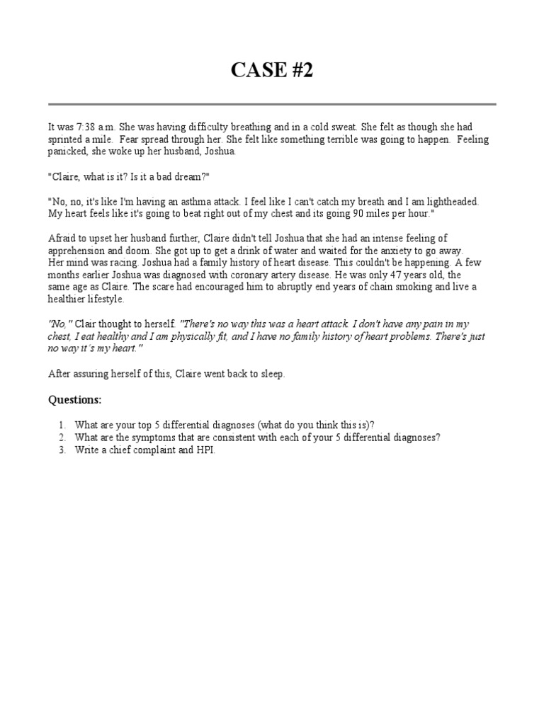 Wake Up Call Case Study | Download Free PDF | Myocardial Infarction | Coronary Circulation