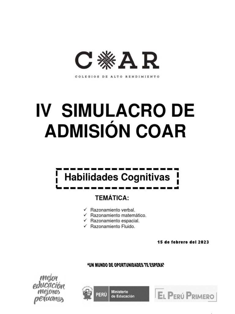 4to Simulacro Coar 2023 Virtual | PDF