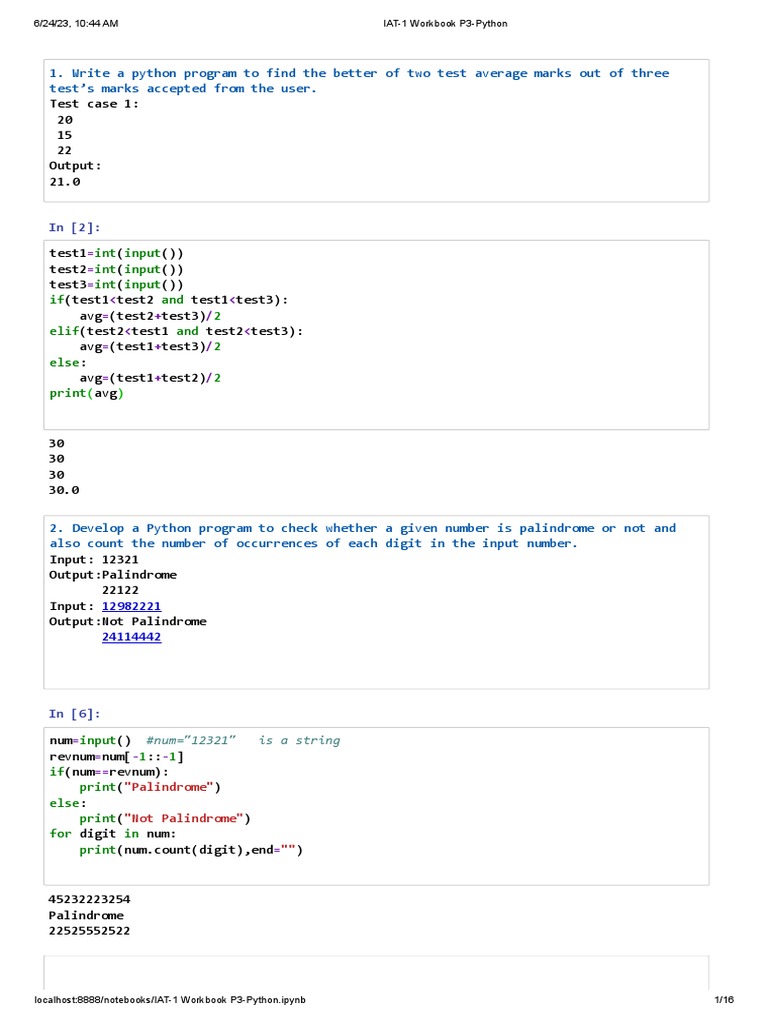 IAT-1 Workbook P3-Python | Download Free PDF | Encodings | Computing