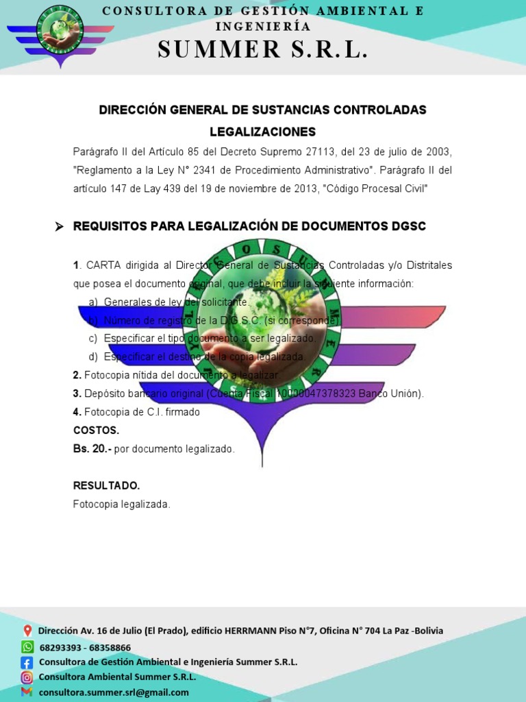 Requisitos para Legalizar DGSC | PDF | Ciencias sociales