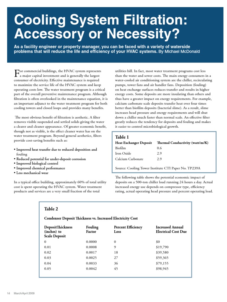 Cooling System Filtration Accessory or Necessity | PDF | Filtration | Heat Exchanger