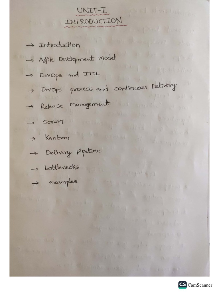 Devops Unit I Notes Jntuh Pdf