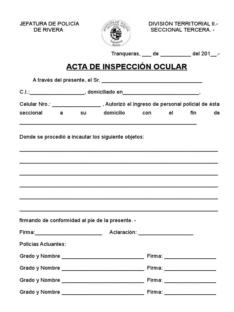 Acta de Inspeccion Ocular | PDF Acta de Inspeccion Ocular | PDF