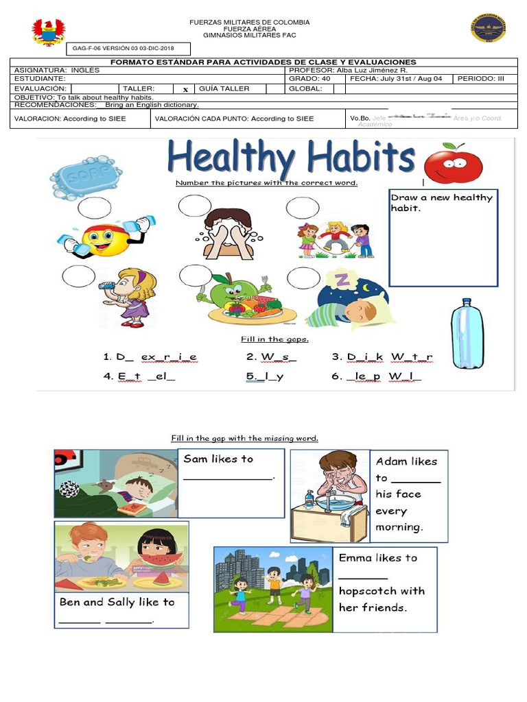 Healthy Habits Workshop | PDF