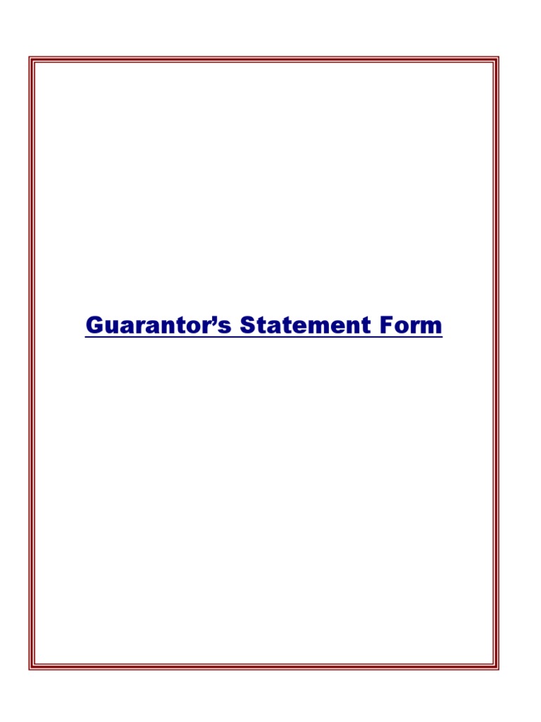 Guarantors Statement Form | PDF | Identity Document | Government
