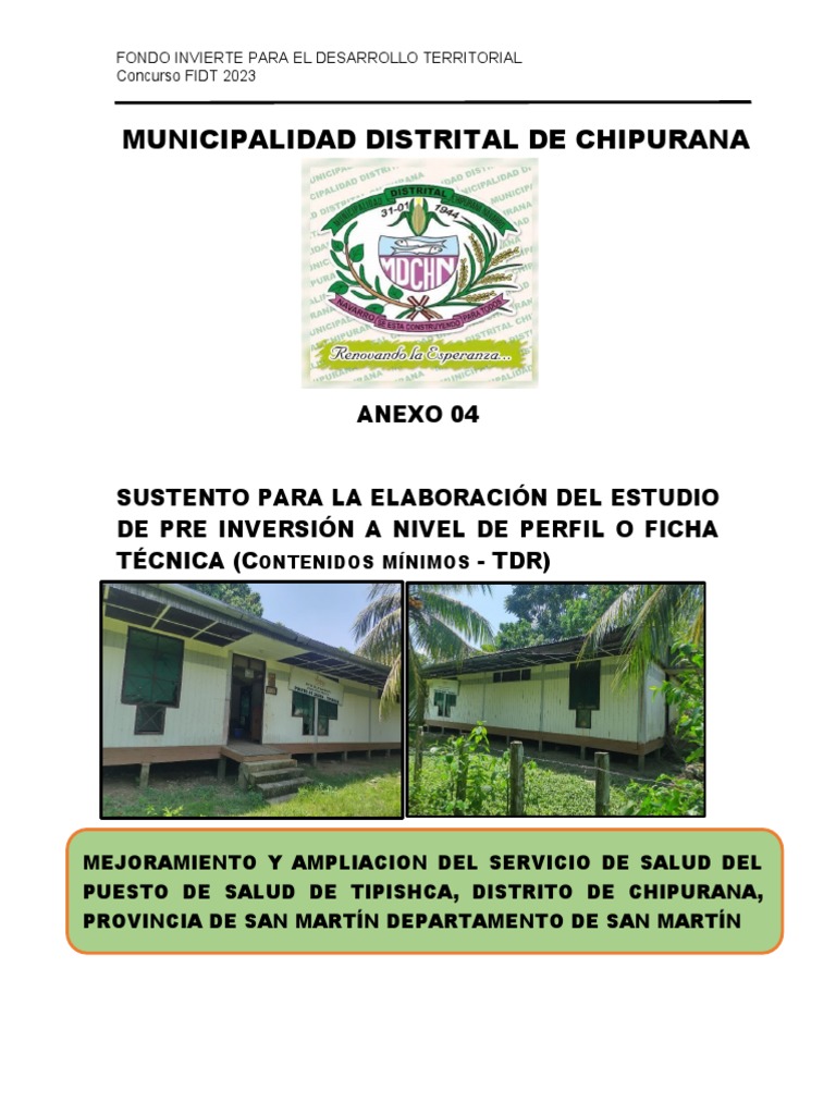 Anexo 04 Puesto de Salud Chipurana | PDF