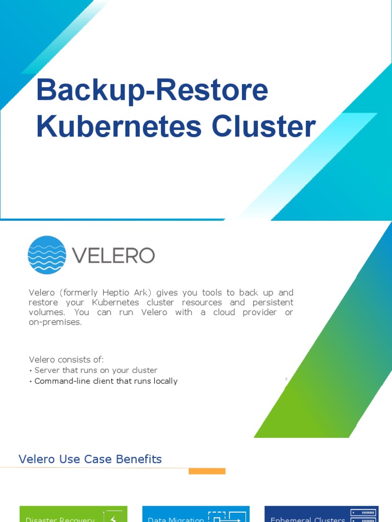 Velero | PDF | Backup | Computer Science