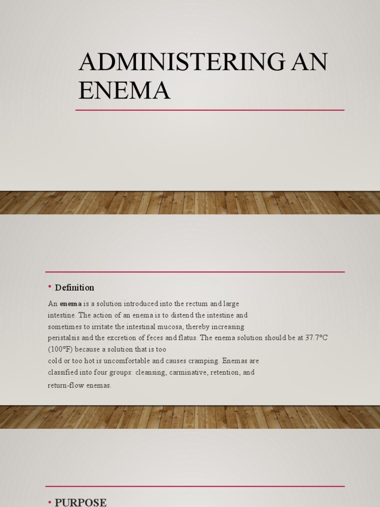 Administering An Enema | PDF | Rectum | Clinical Medicine