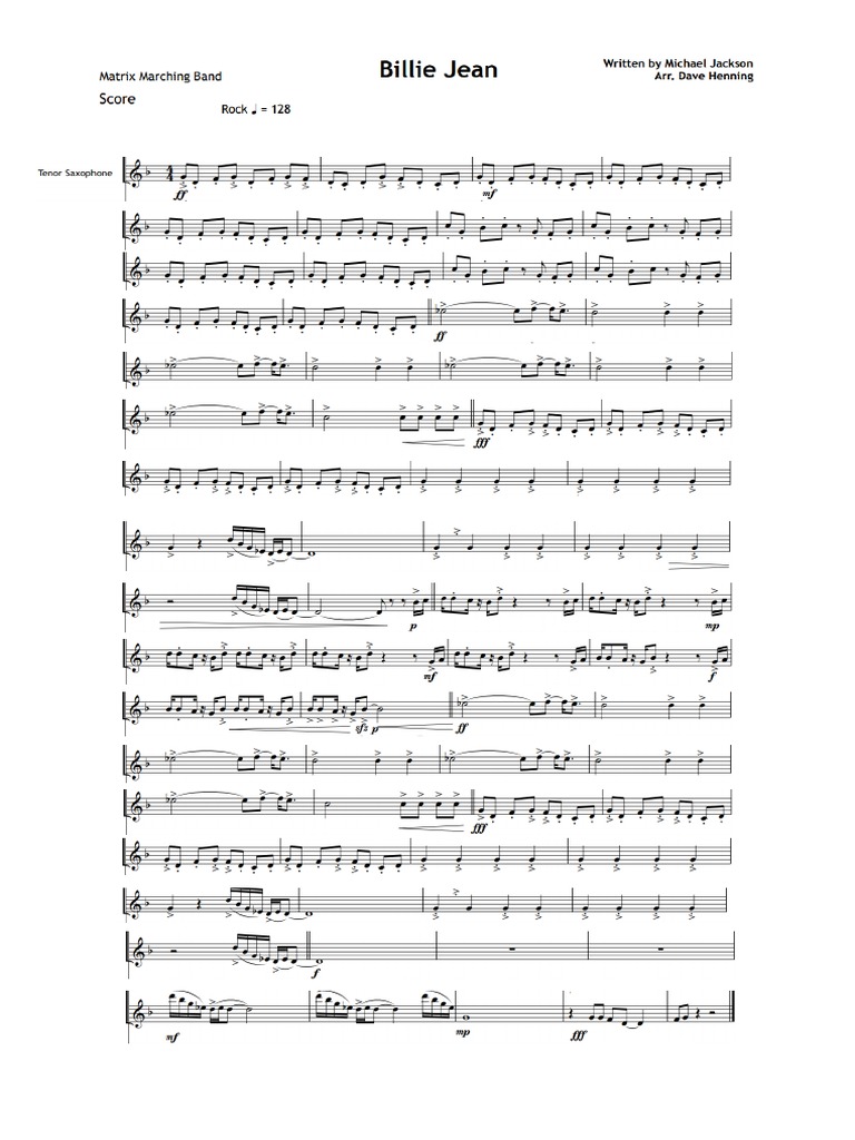 01 - Tenor Sax - Billie Jean | PDF