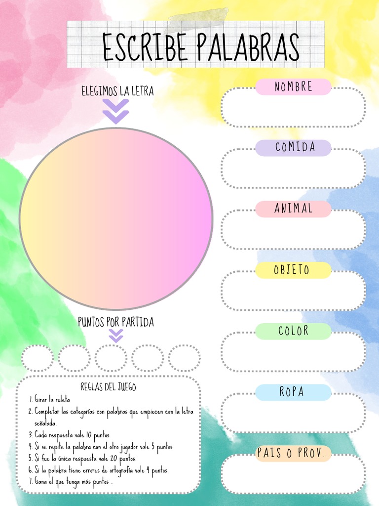 Escribe Palabras | PDF