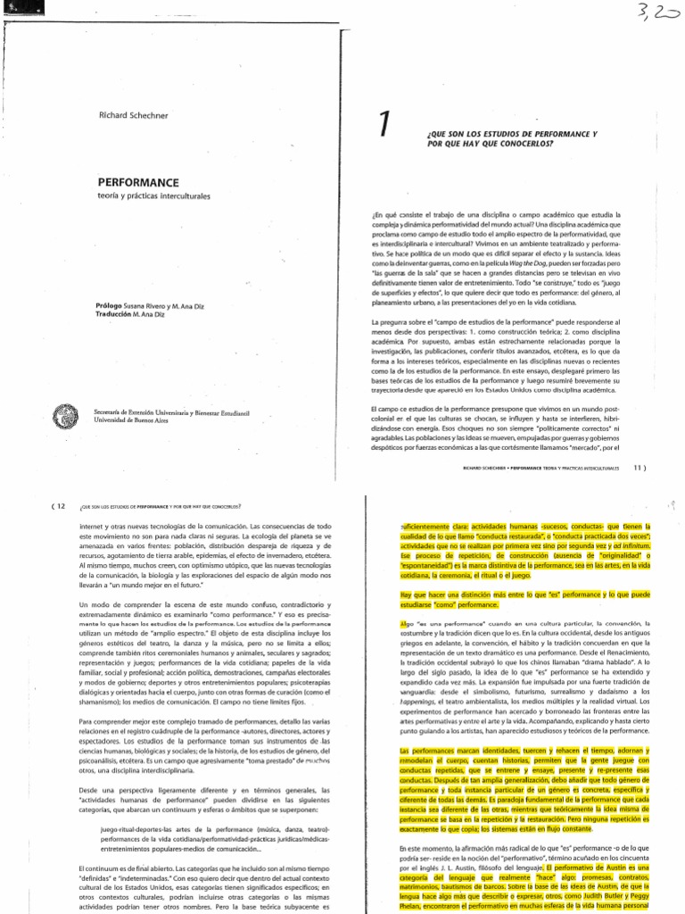 Schechner Richard Performance Teoria y Practica Interculturales | PDF
