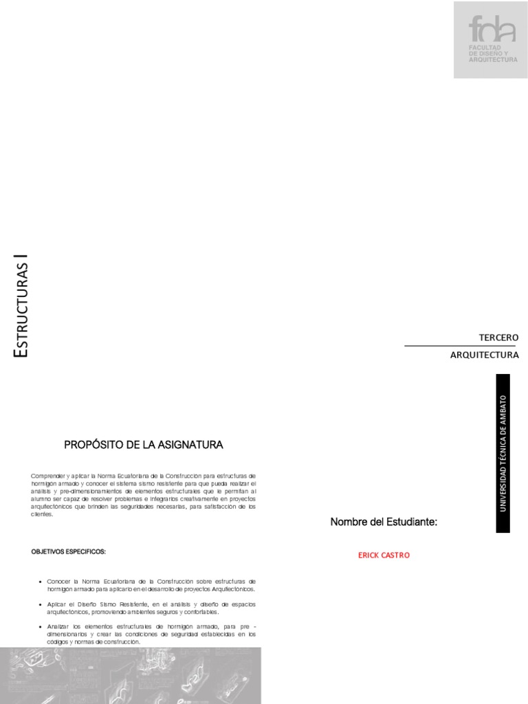 Erick Ape Final Estructuras | PDF | Diseño | Hormigón