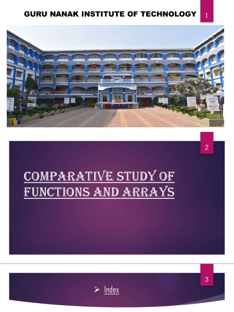 Comparative Study of Functions and Arraysvishal | PDF