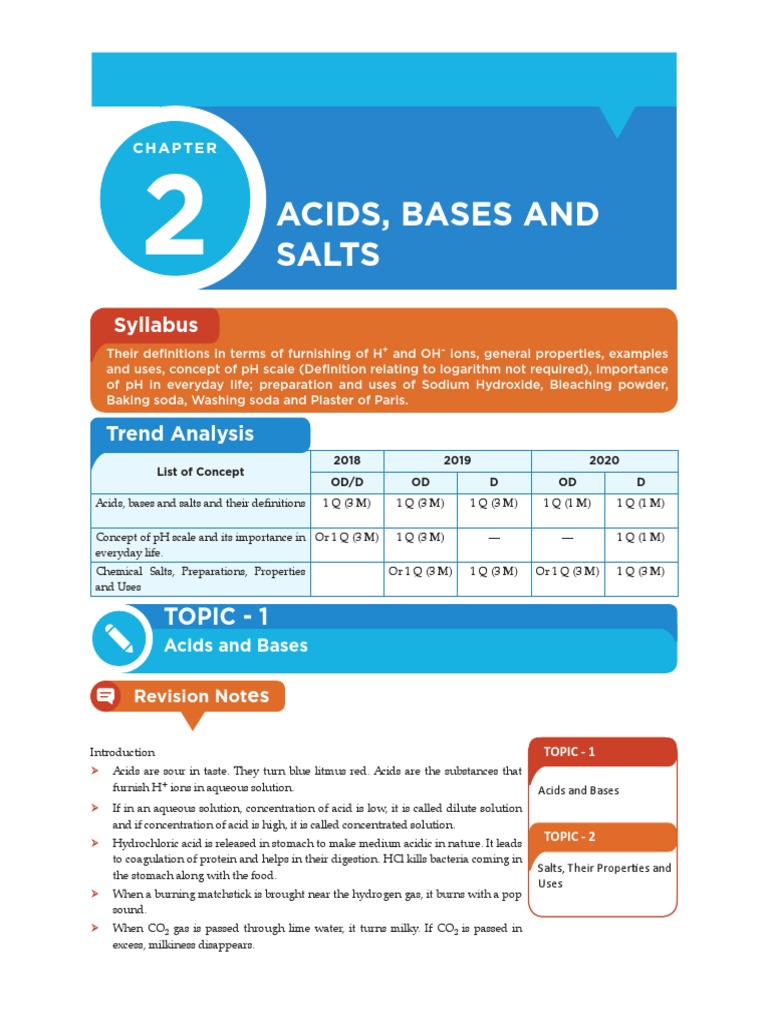 Acids, Bases, and Salts Overview | PDF | Sodium Bicarbonate | Acid