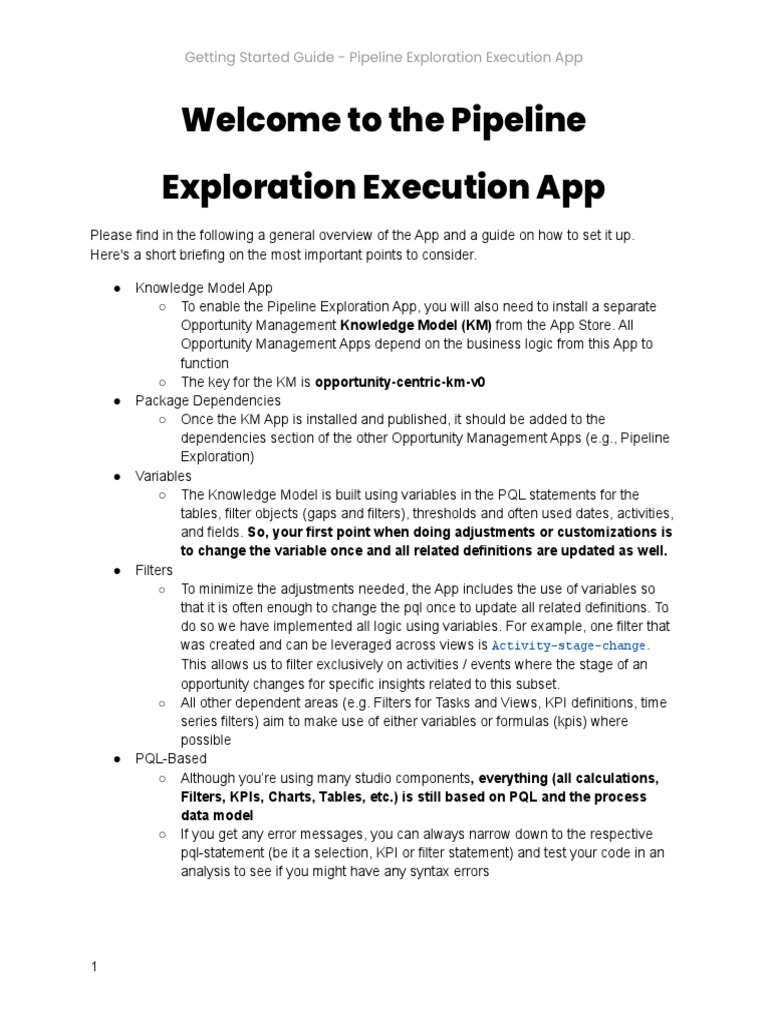 Getting Started Guide - Pipeline Exploration | Download Free PDF ... Getting Started Guide - Pipeline Exploration | Download Free PDF ...