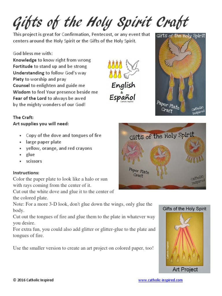 Holy Spirit Gifts Craft Project | PDF