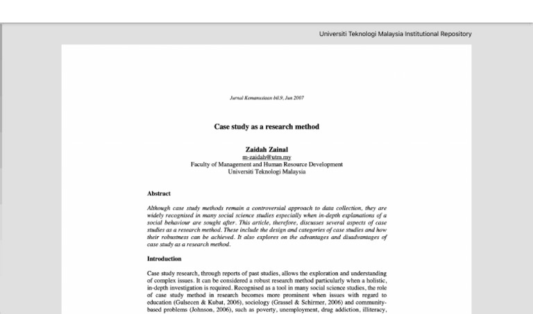 Case Study As A Research Method - CORE Reader | PDF