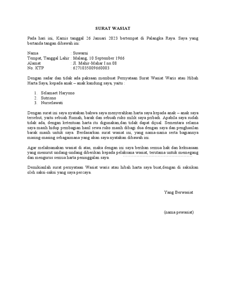 Surat Wasiat | PDF
