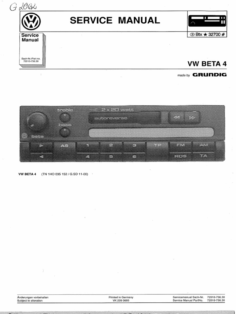 Grundig VW Beta-4 SM | PDF