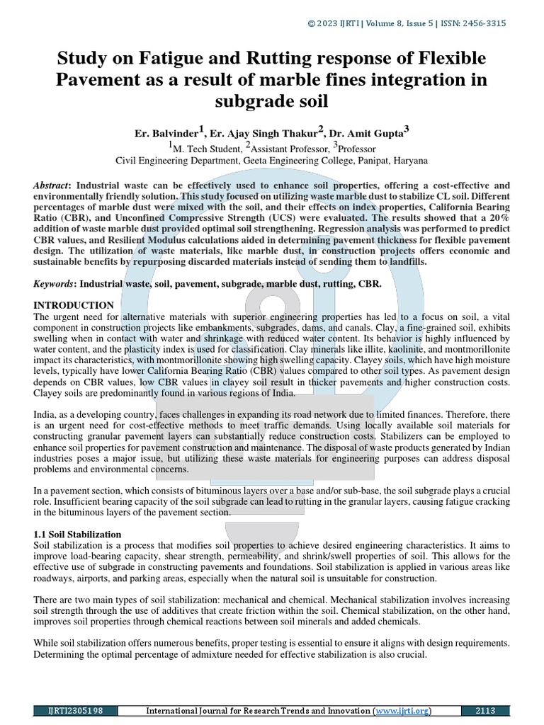 Study On Fatigue and Rutting Response of Flexible | PDF | Road Surface ...