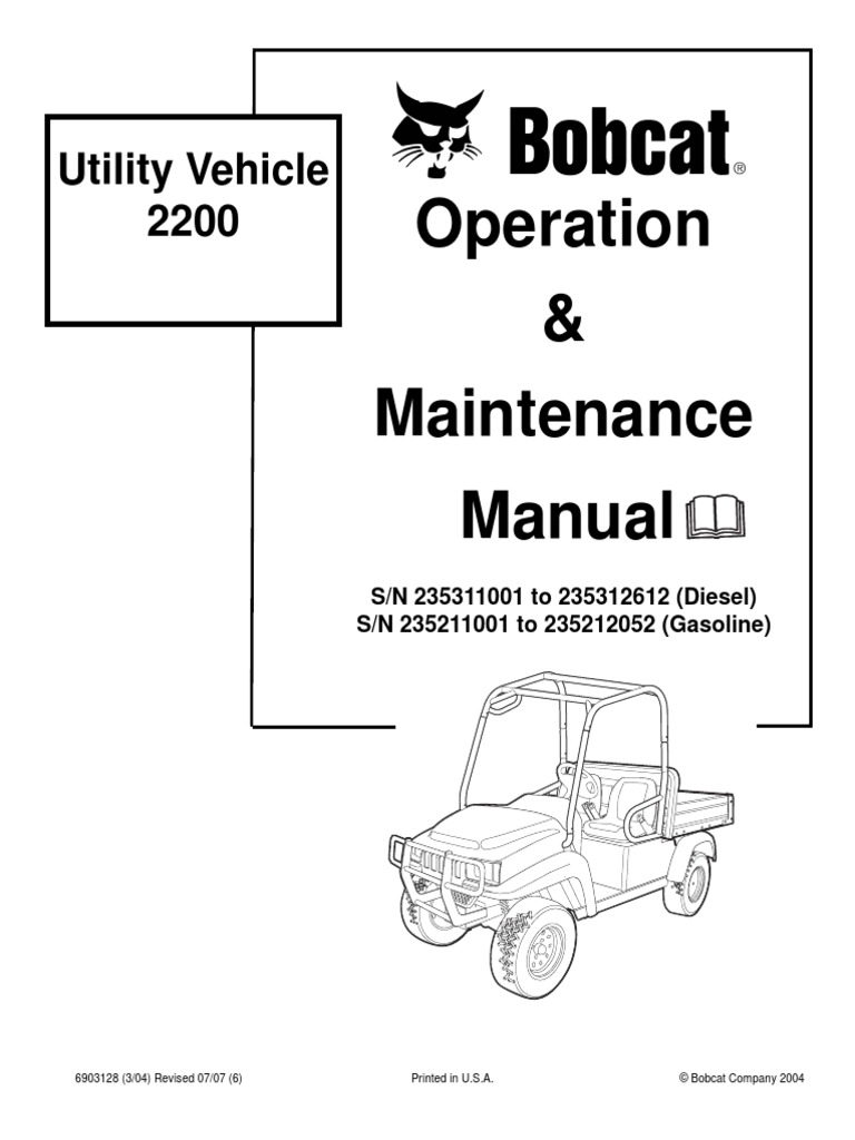 BOBCAT MANUAL Mod. 2200 | PDF | Trailer (Vehicle) | Manual Transmission