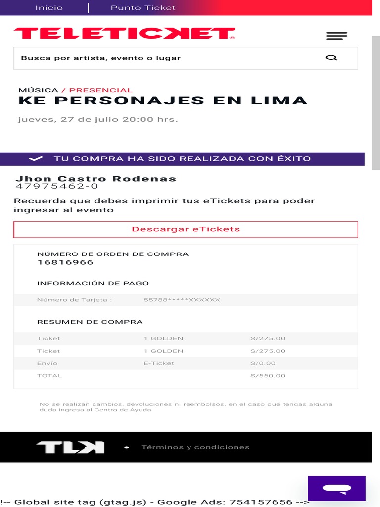 Confirmación de Compra | PDF