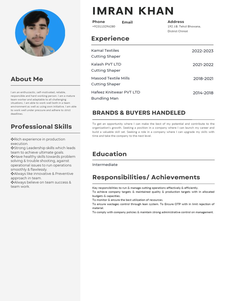 Imran CV | PDF | Economies