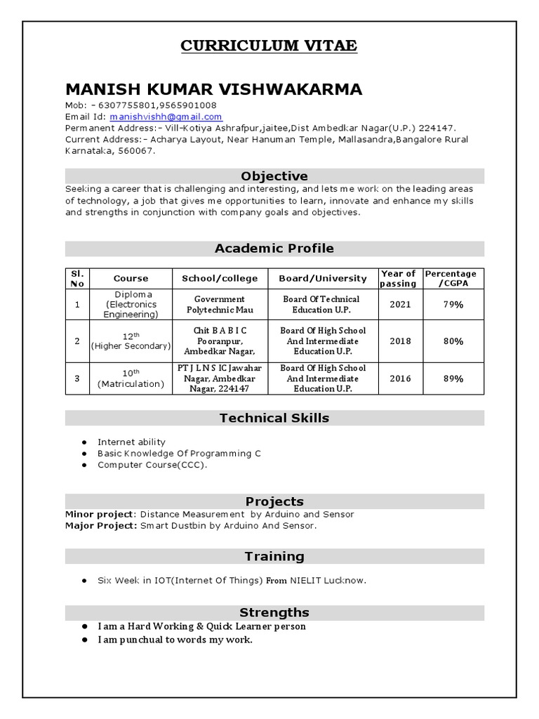 Manish Resume | PDF | Internet Of Things