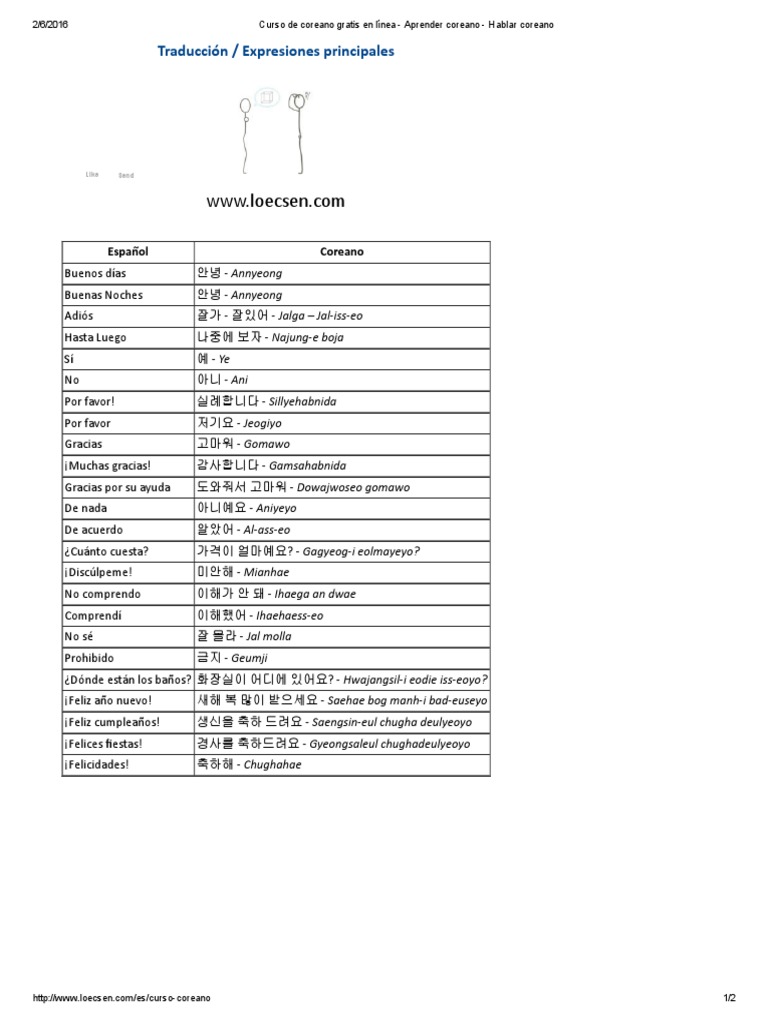 Curso de Coreano Gratis en Línea - Aprender Coreano - Hablar Coreano | PDF