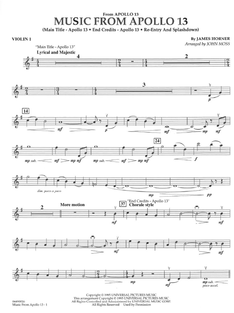 James Horner - Music From Apollo 13 - 02. Strings | PDF