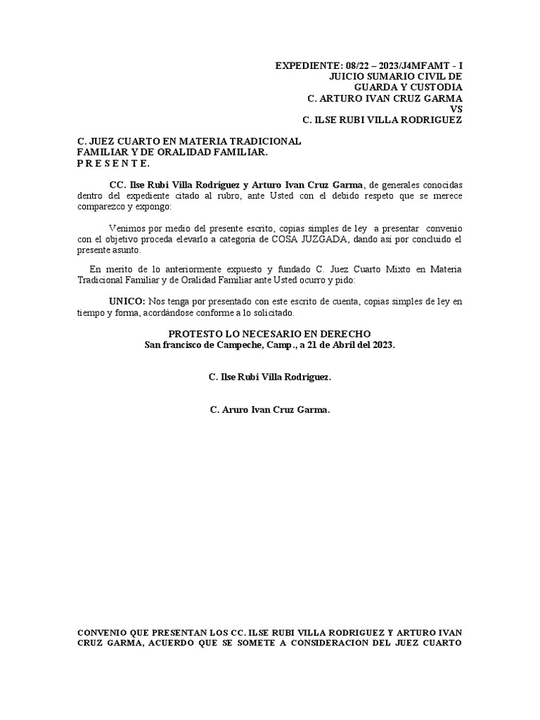 EXP. 08 Convenio Ilse Villa | PDF