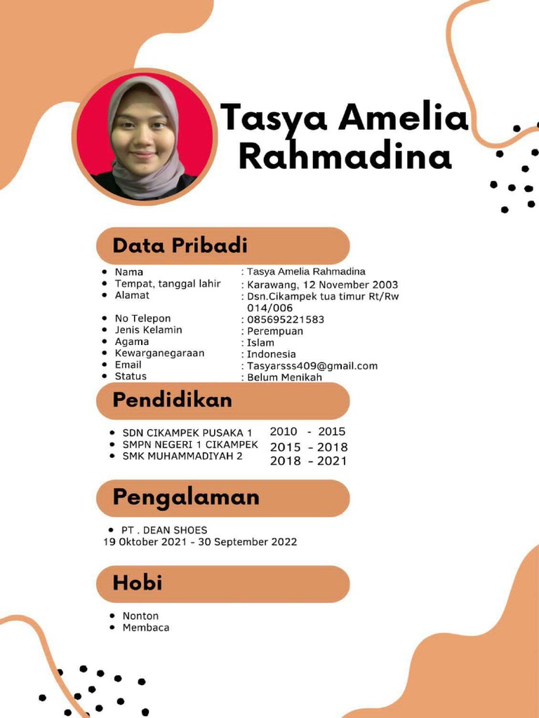 CV Tasya Amelia PDF | PDF
