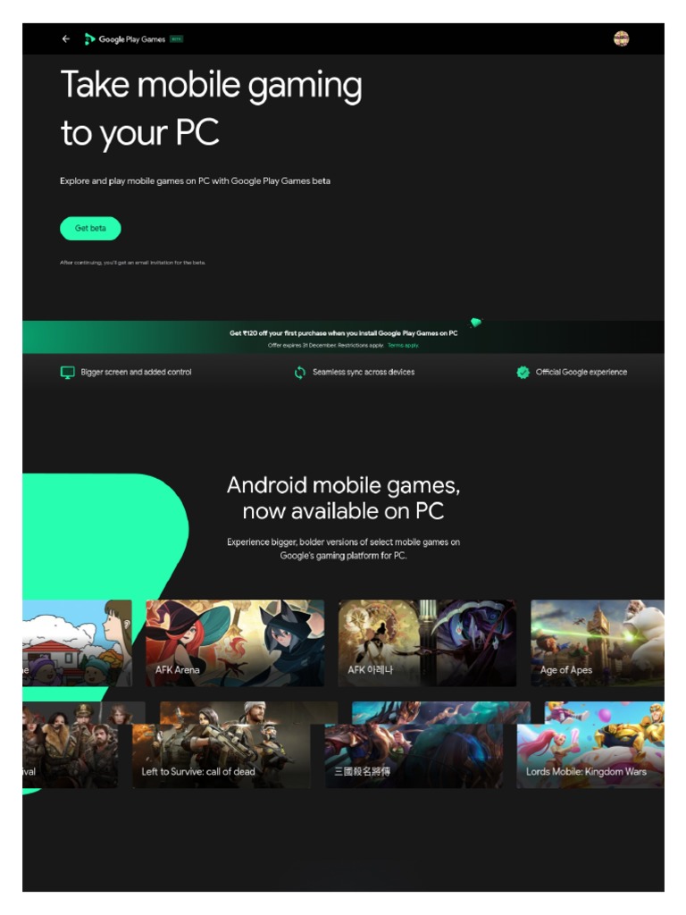 Google Play For Windows PC (Beta) | PDF