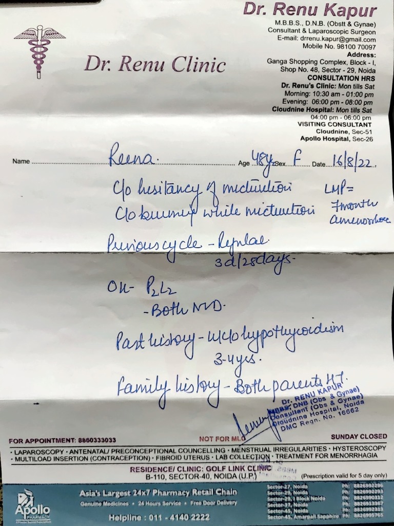 Dr. Renu Kapur: Typhoid Prescription Guide | PDF