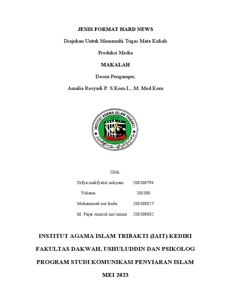 Jenis dan Ciri Hard News Jurnalistik | PDF