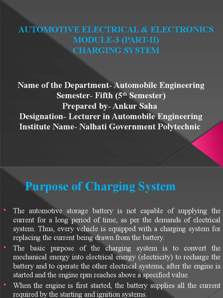 Charging System | PDF | Electric Generator | Materials Science