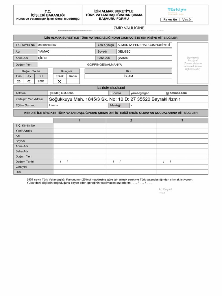 Vatandaslik Basvuru | PDF