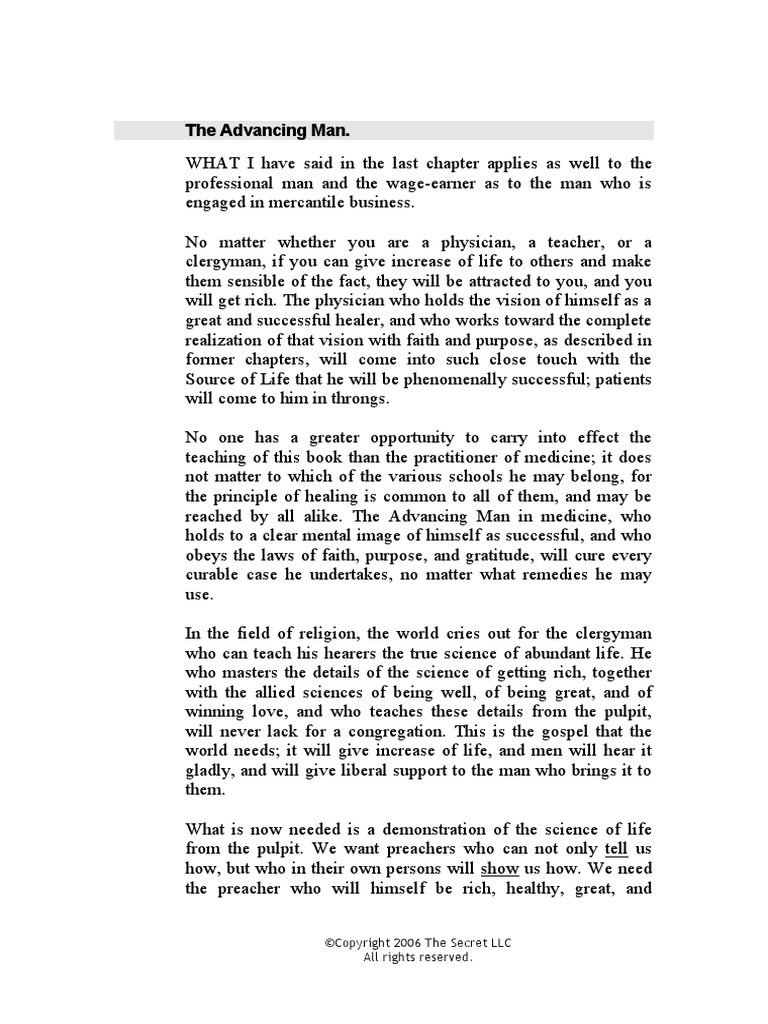 15-The Advancing Man | PDF | Cost Of Living | Faith Healing